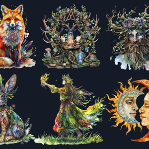 60 PNG Watercolor Beltane Clipart, Floral Pagan Wiccan Art ...