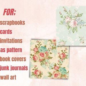 Vintage Shabby Chic Floral Digital Paper, Shabby Chic Flowers Paper ...