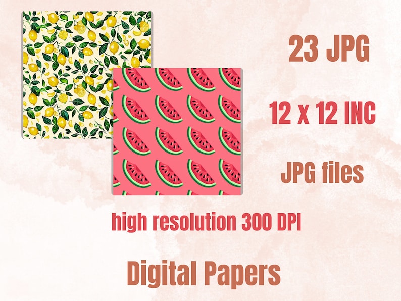 Seamless Summer Digital Paper, Tropical Floral Seamless Pattern, Summer ...