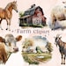 32 PNG Watercolor Farm Animals Clipart, Farm Barn Animals PNG Bundle ...