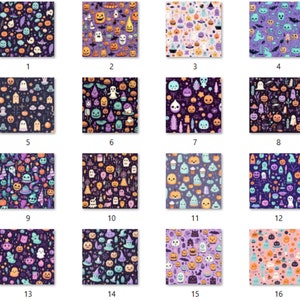 Printable Cute Creepy Halloween Digital Paper, Happy Halloween Kawaii ...