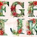 26 PNG Watercolour Green Christmas Alphabet Clipart, Christmas Letters ...