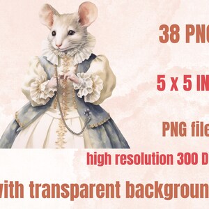 38 PNG Watercolour Fairytale Mice Clipart Bundle, Fairy Tale Animals ...
