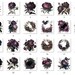 23 PNG Watercolour Gothic Peonies Clipart, Gothic Peony Clip Art Bundle ...