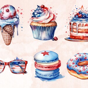 26 PNG Watercolor 4th of July Clipart Bundle, Patriotic Png ...