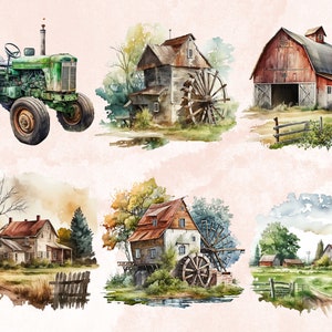 32 PNG Watercolor Farm Animals Clipart, Farm Barn Animals PNG Bundle ...