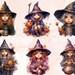 25 PNG Watercolor Cute Little Witches Clipart, Witchcraft Clip Art ...