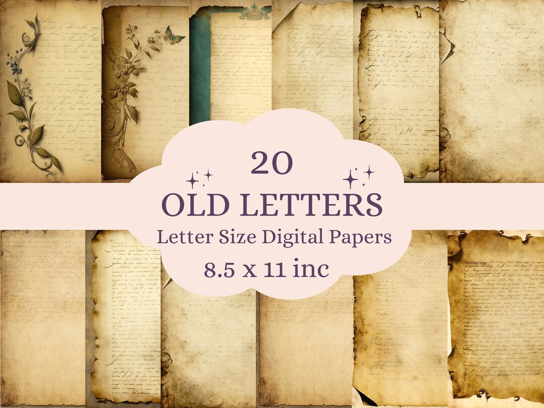 Old Letters Digital Paper Antique Documents Ephemera Paper - Etsy
