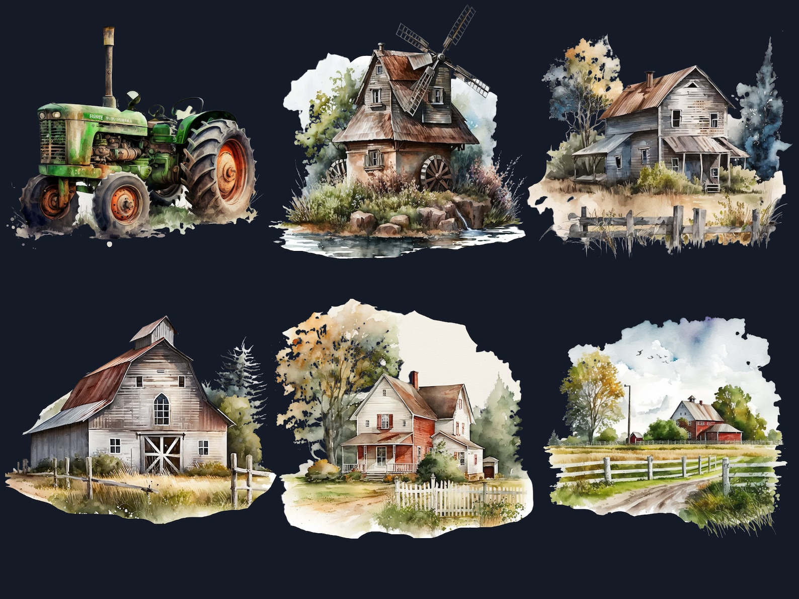 32 PNG Watercolor Little Cute Farm Animals Clipart, Baby Farm Animals ...