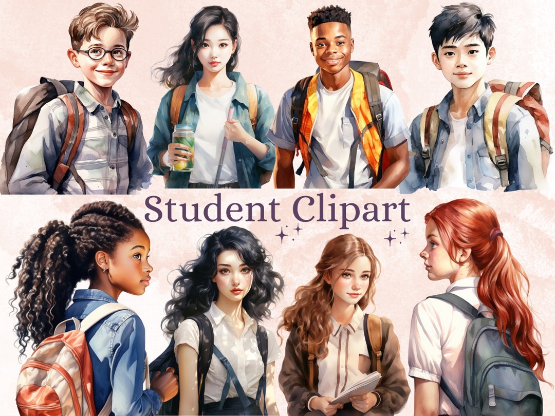 60 PNG Watercolor Student Bundle Clipart, Academia Illustrations Clip ...