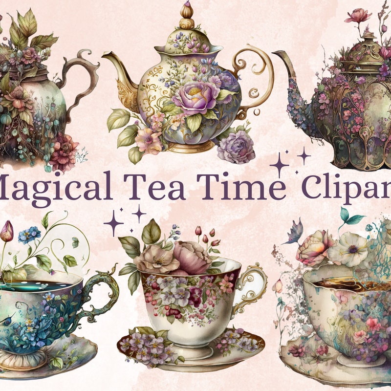 Tea Time Clipart - Etsy