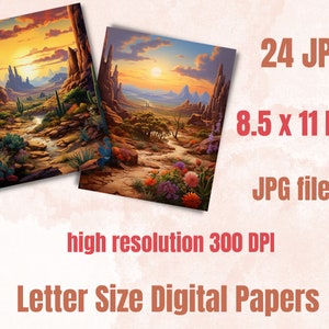 Printable Enchanted Desert Digital Paper, Western Background, Sahara ...