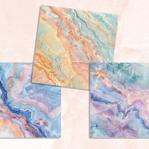 Pastel Marble Texture Digital Paper Pack, Marble Patterns Background ...