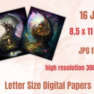 Printable Fantasy Fairyland Digital Paper, Fairy Background, AI Digital ...