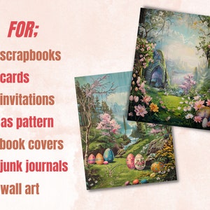 Printable Easter Landscapes Digital Paper, Easter Scenes Ephemera ...