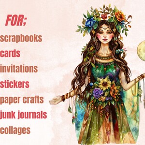 35 PNG Watercolor Spring Goddess Clipart, Floral Beauty Woman ...