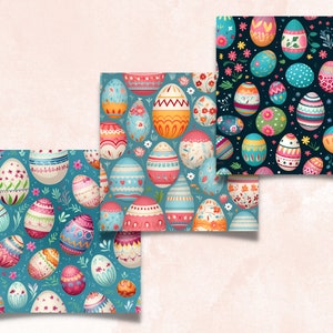 Seamless Easter Eggs Digital Paper, Happy Easter Seamless Pattern ...