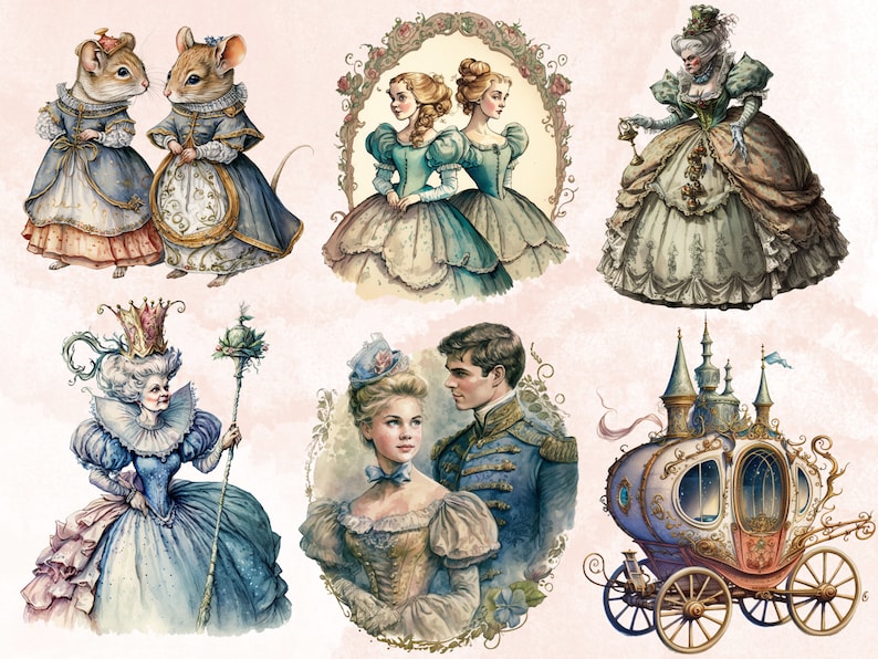 40 PNG Watercolour Cinderella Clipart, Cinderella Png, Fairytale ...