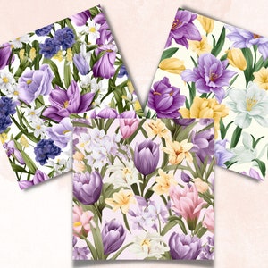 Seamless Spring Floral Digital Paper, Flowers Seamless Pattern, Spring ...