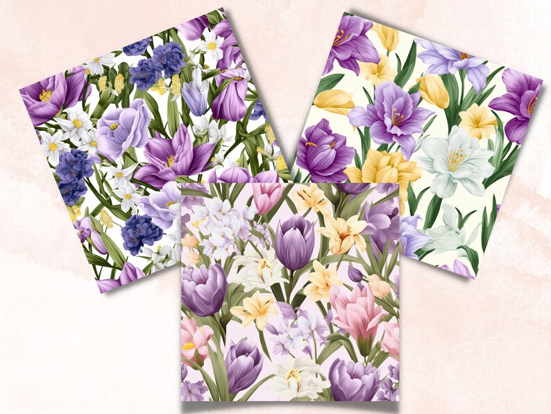 Seamless Spring Floral Digital Paper, Flowers Seamless Pattern, Spring ...