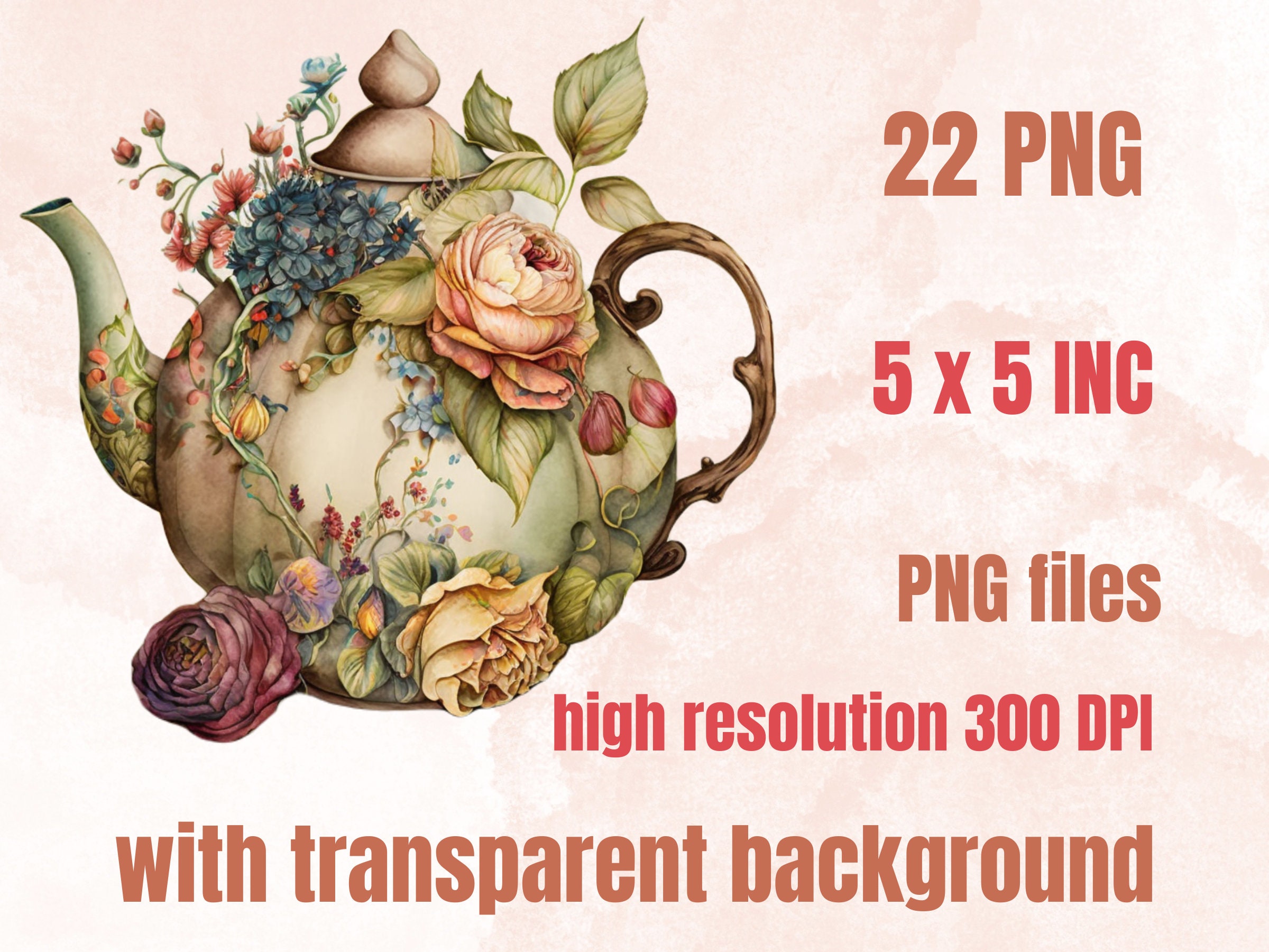 22 PNG Watercolor Tea Time Clipart, Tea Clip Art, Vintage Teacup ...