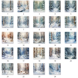 Printable Winter Woodland Landscape Digital Paper, Winter Wonderland ...