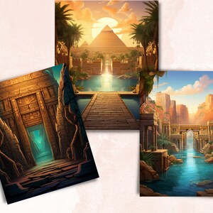 Printable Ancient Egypt Digital Paper, Egyptian Ruins Background ...