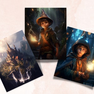 Printable Magic School Digital Paper, Wizard Academy Background ...