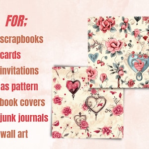 Seamless Vintage Valentine's Day Digital Paper, Romantic Valentine Love ...