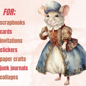 38 PNG Watercolour Fairytale Mice Clipart Bundle, Fairy Tale Animals ...