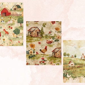 Farm Junk Journal, Printable Farm Life Nursery Digital Paper, Baby Farm ...