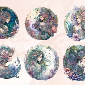 16 PNG Watercolor Elegant Mermaid Clipart, Mermaid Clip Art, Royal ...