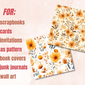 Seamless Watercolor Fall Flowers Digital Paper Pack, Autumn Leaves ...