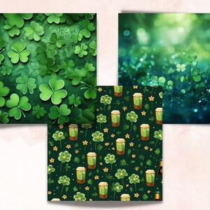 Printable St.patrick’s Day Digital Paper, Four Leaf Clover Pages Junk ...
