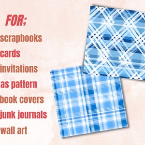 Seamless Winter Plaid Digital Paper Pack, Snowy Buffalo Plaid Repeating ...