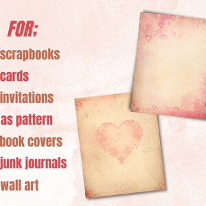 Printable Valentine's Day Digital Paper, Romantic Valentine Ephemera ...