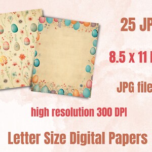 Printable Spring Easter Digital Paper, Nursery Bunny Ephemera Collage ...