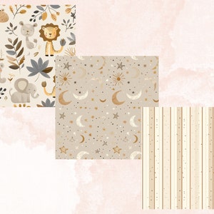 Printable Neutral Newborn Paper Pack, Boho Baby Nursery Ephemera, New ...