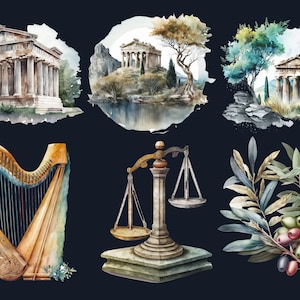 35 PNG Watercolor Fantasy Ancient Greek Clipart, Ancient Greek ...