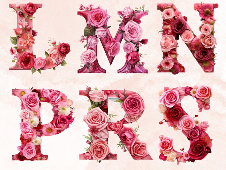 26 PNG Watercolour Valentine's Day Alphabet Clipart, Love Letters Clip ...