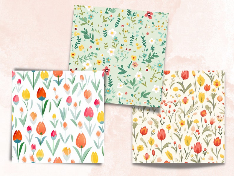 Seamless Easter Floral Digital Paper, Easter Botanical Seamless Pattern ...