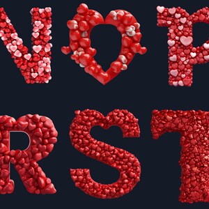 26 PNG Watercolour Red Valentine's Day Alphabet Clipart, Love Letters ...