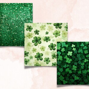 Printable St.patrick’s Day Digital Paper, Four Leaf Clover Pages Junk ...