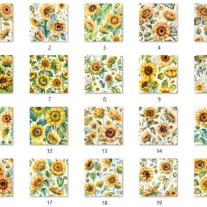 Sunflowers Digital Paper, Spring Sunflower Paper Pack, Vintage Floral ...