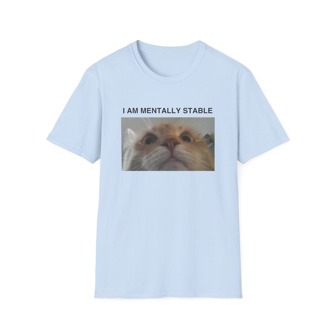 Funny Cat Meme Tshirt, I Am Mentally Stable Sarcastic Kitty Joke Tee ...