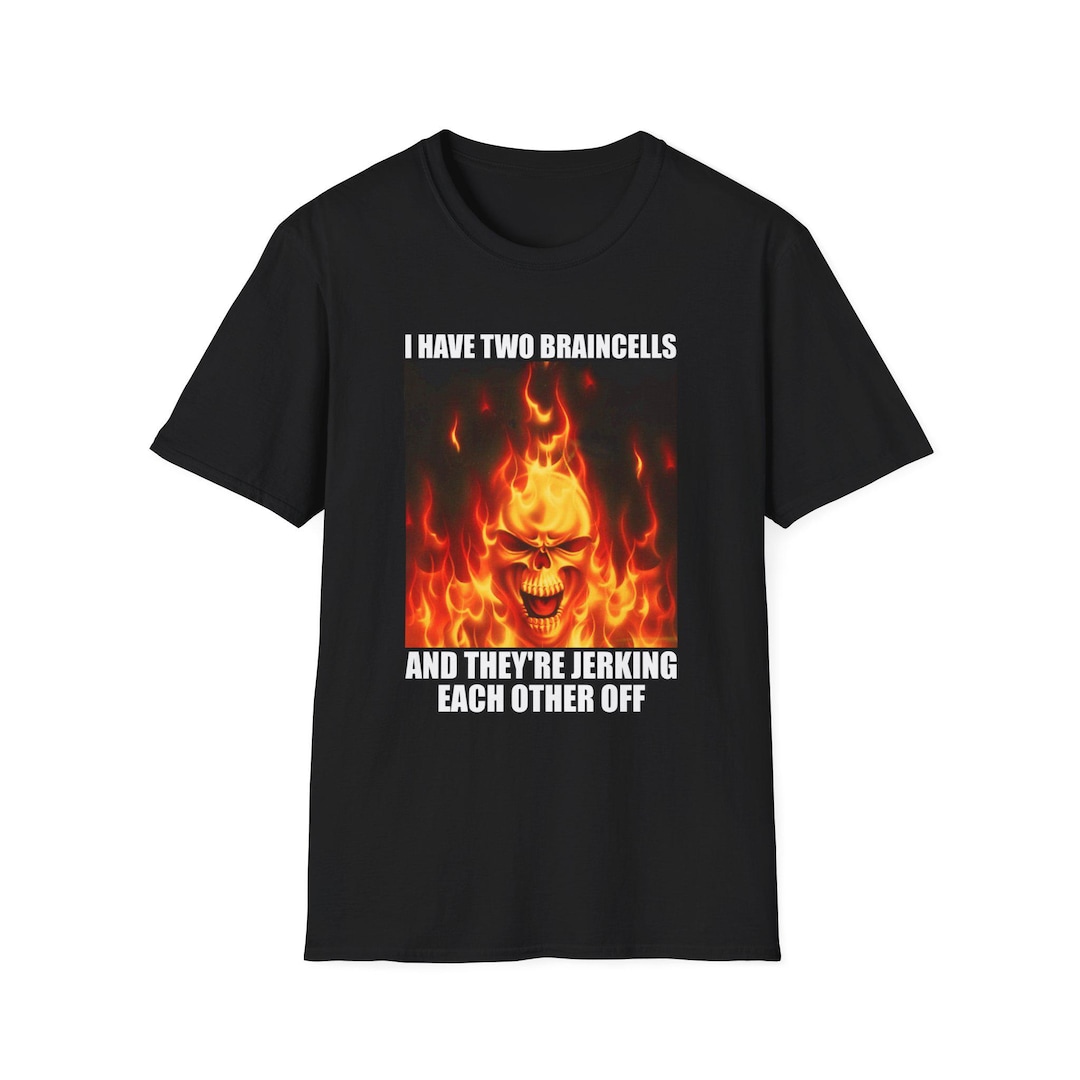 Funny Meme Tshirt, I Have Two Braincells and They're Jerking Each Other ...
