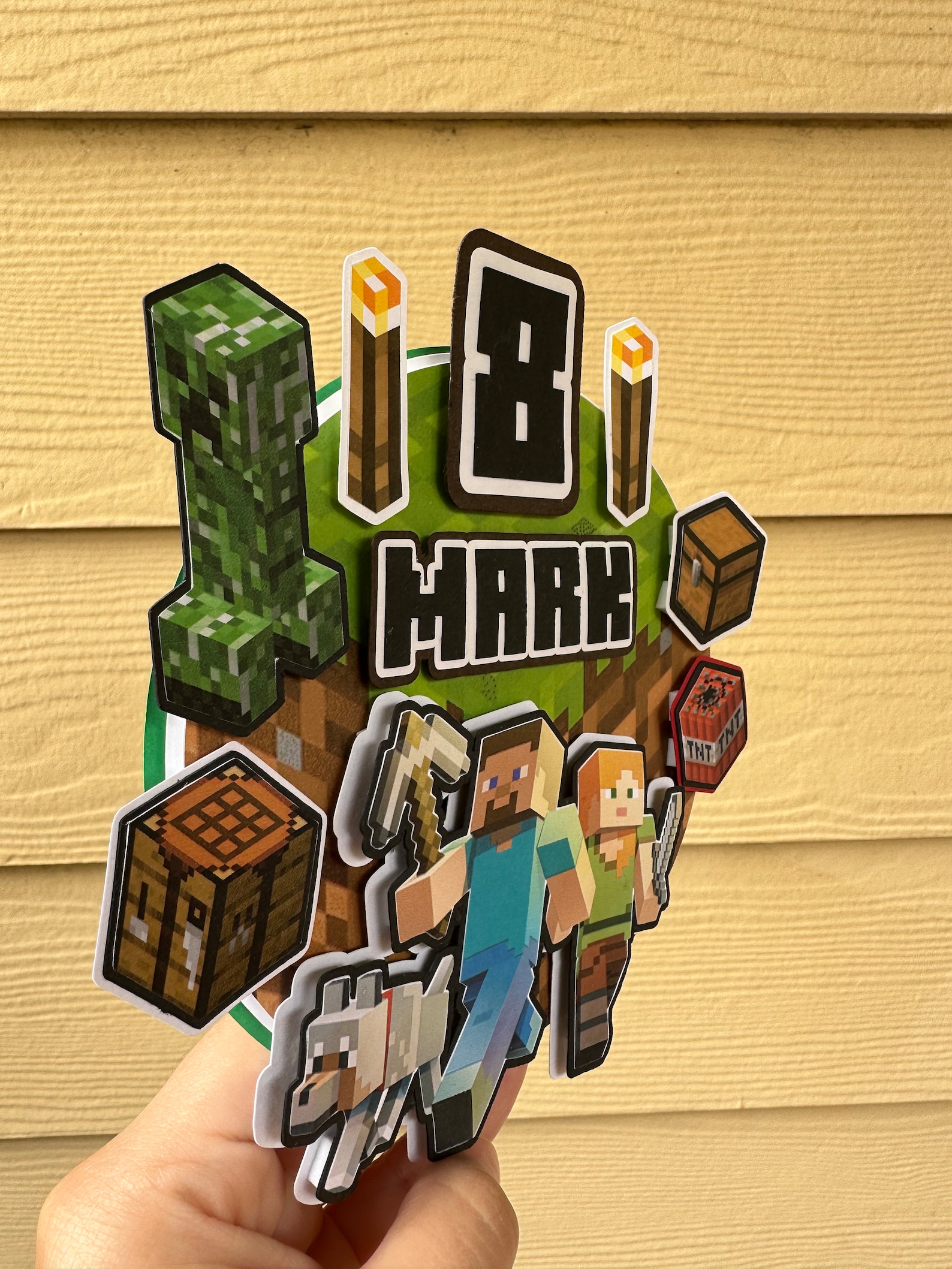 Mining Gamer Cake Topper - Etsy