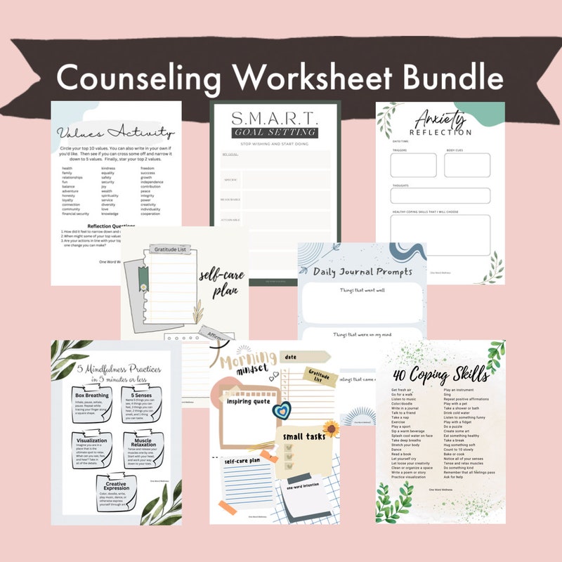 School Counseling Worksheets - Etsy