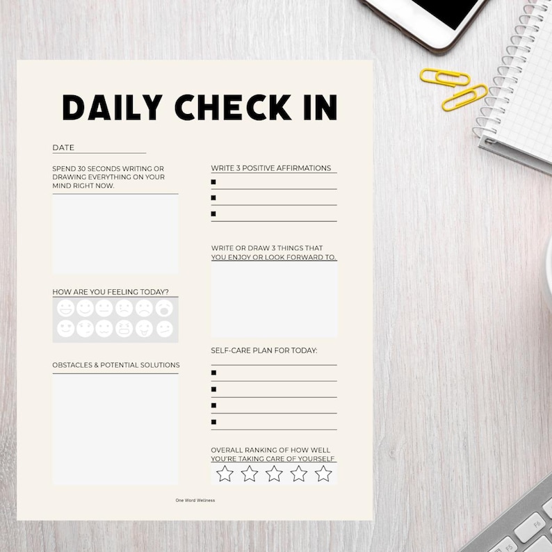 Daily Mental Health Check In, School Counseling Activity, Daily Check ...