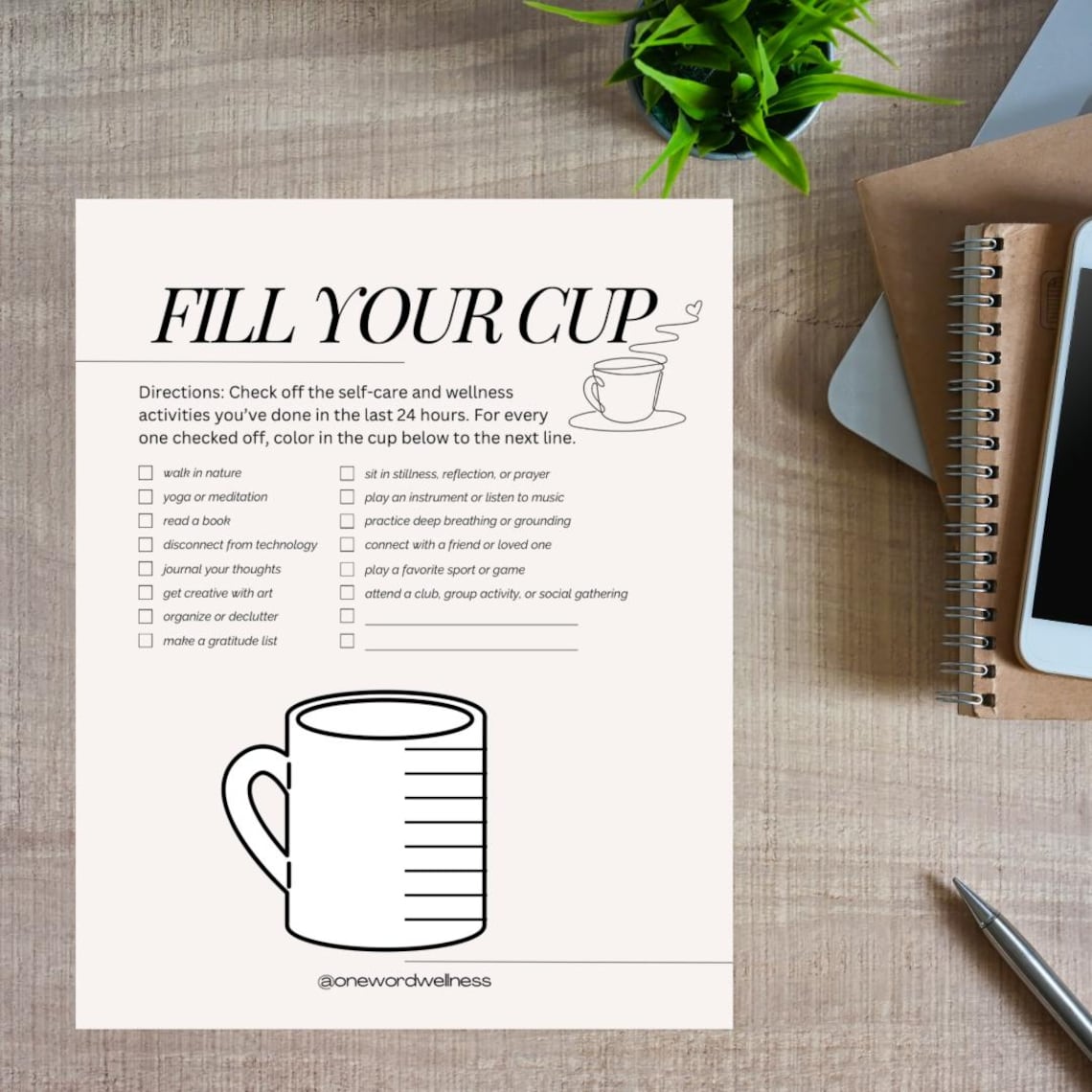 Fill Your Cup, School Counseling Activity, Therapy, Self-help Tools ...